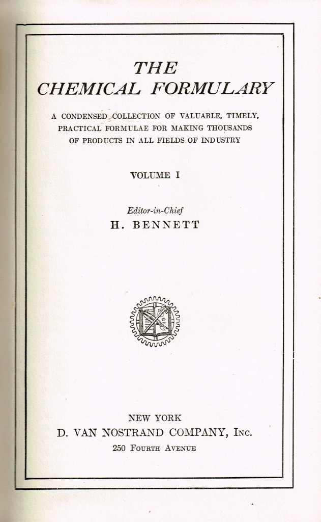 The Chemical Formulary Vol.I | Farmacia Museo Aramburu