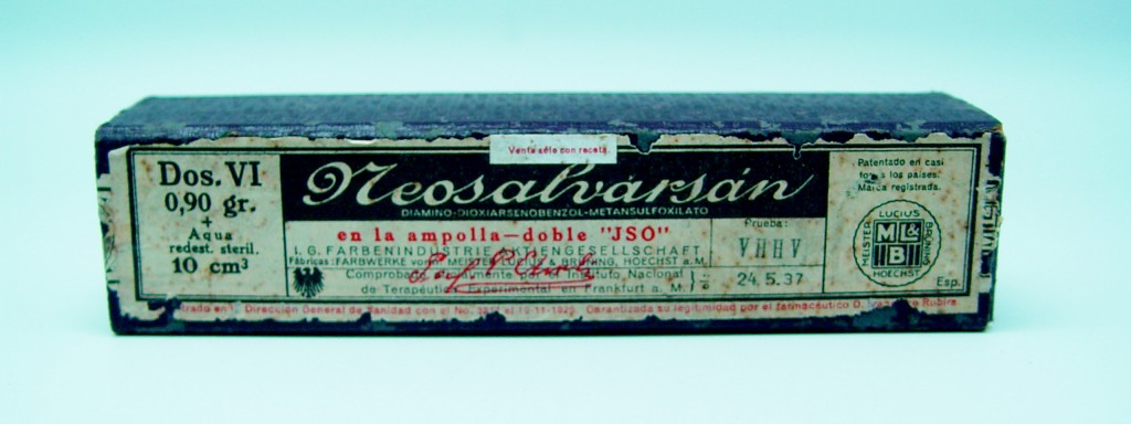 Neosalvarsán Dosis VI- 0,90 g.1 ampolla de 10 cc. | Farmacia Museo Aramburu